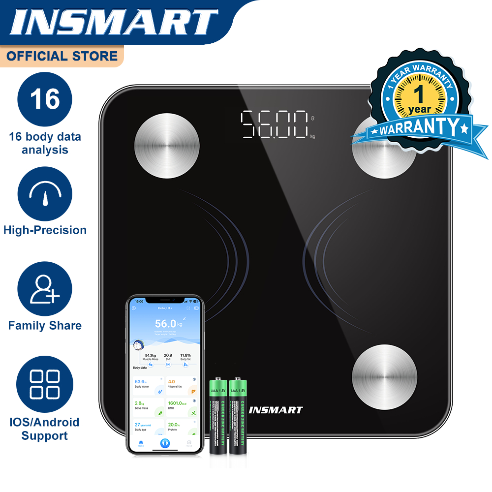 INSMART Smart Scale เครื่องชั่งน้ําหนัก เครื่องชั่งสุขภาพอิเล็กทรอนิกส์ ...
