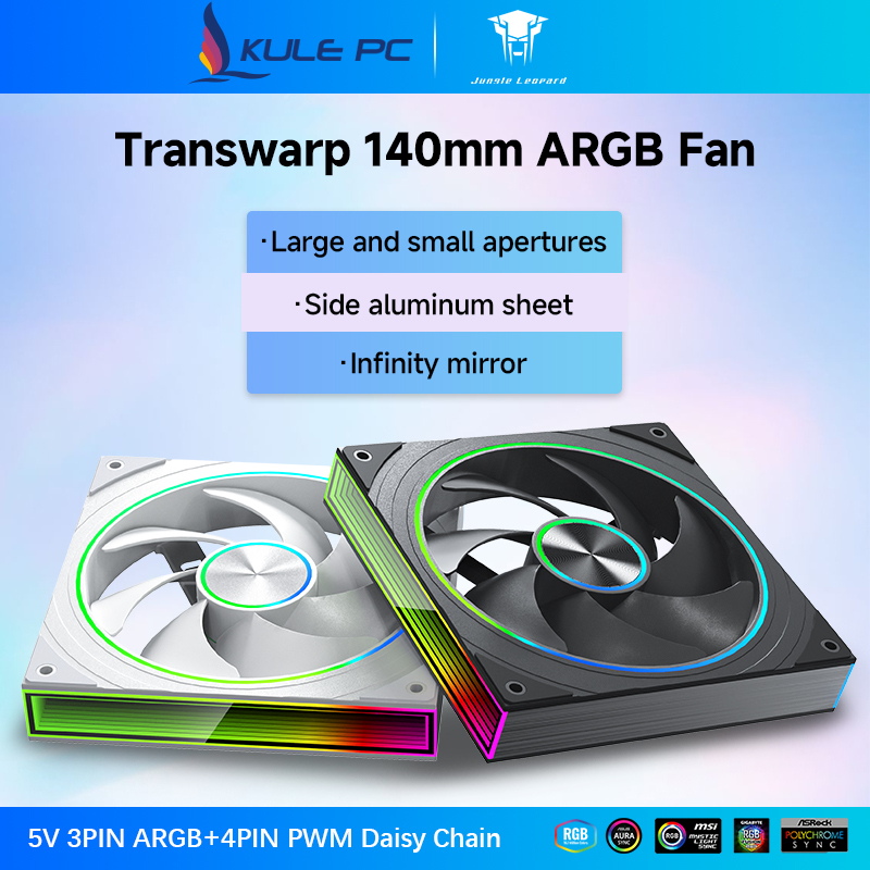 Jungle Leopard Transwarp CPU Fan ARGB 140 มม.5V 3PIN Infinity Mirror Lighting เมนบอร์ด Sync 4PIN ...