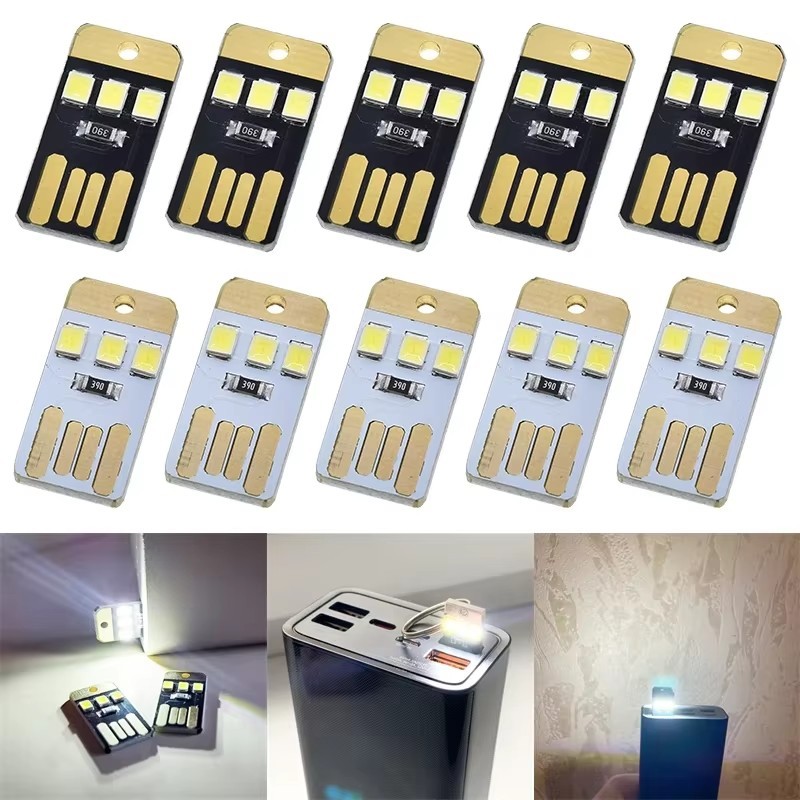1/5/10pcs Mini LED Book โคมไฟ DC 5V Night Light กระเป๋าการ์ดพวงกุญแจ USB อ่านหนังสือไฟสําหรับ ...