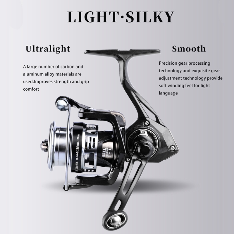 Bearking ใหม่ QingYu 6 + 1BB Ultra Light Carbon 5.2:1 Spinning Reel ปากเอียงถ้วยตื้น 137g Non ...