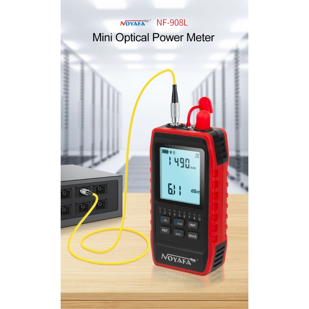 Noyafa NF-908L Fiber Optical Power Meter VFL REF FC SC ST -60 ~ + 8dbm ...