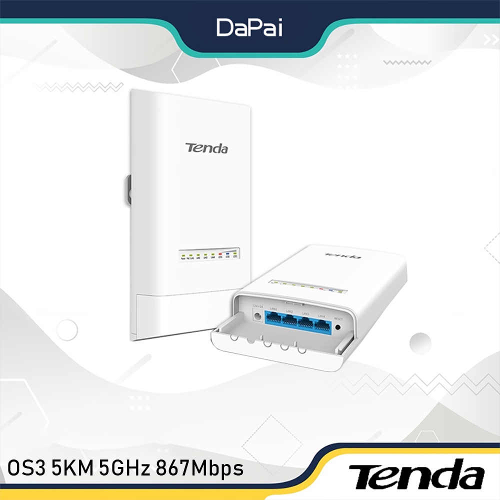 Tenda OS3 5KM 5GHz 867Mbps Outdoor CPE Wireless WiFi Repeater Extender ...