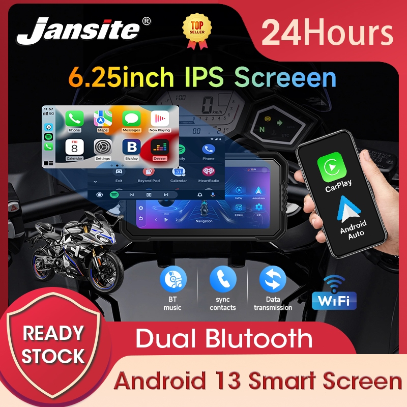 Jansite 6 นิ้ว 4 คอร์ 2+32GB เครื่องนําทางรถจักรยานยนต์แบบพกพา IPX7 กัน ...