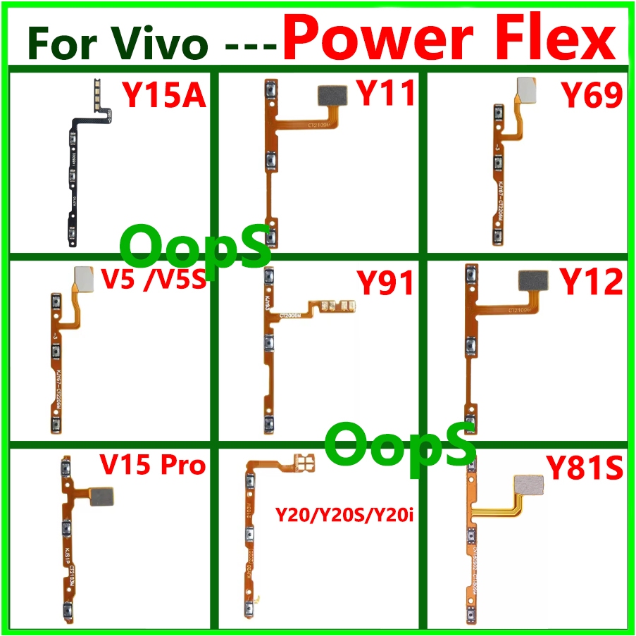 On off Power Flex สําหรับ Vivo V15 Pro Y91 Y91C Y91i Y11 Y12 Y15A Y20 ...