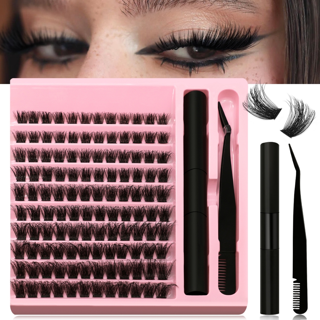 Lash Clusters Kit DIY Lash Extension Kit 8-16 มม.Cluster พร้อม Lash ...