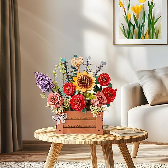 Robotime Rolife 3D ปริศนา DIY ช่อดอกไม้ไม้สร้างดอกไม้ประดิษฐ์ชุด ...