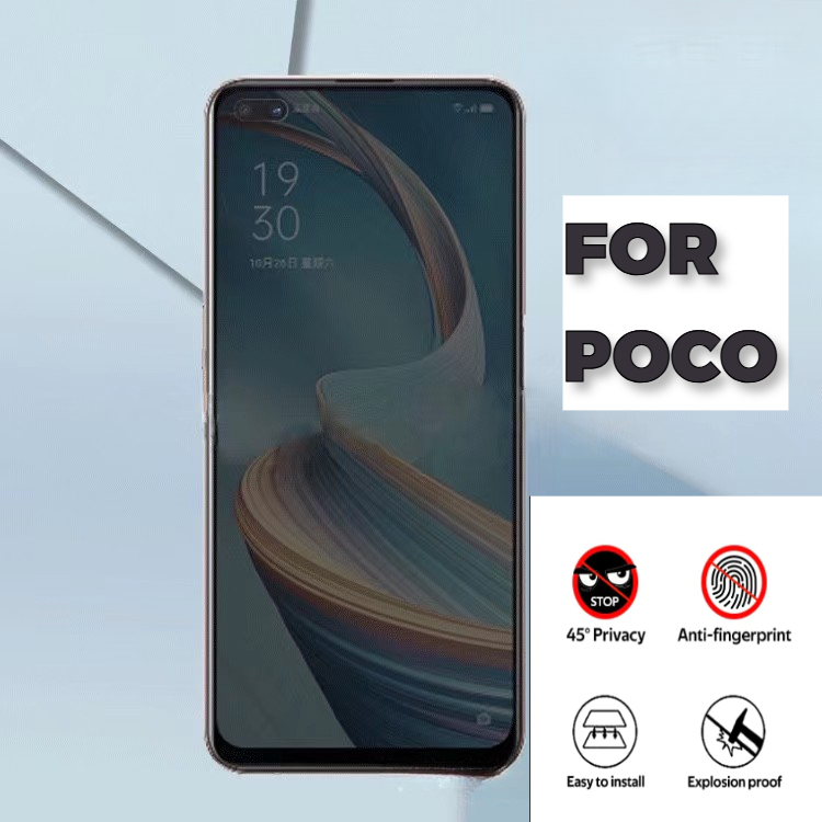 ฟิล์มกันมองข้าง HD แบบกระจกนิรภัย9H ห้ามแอบดู POCO C75 X6pro F6 Pro F5 F4 GT F3 X6 X5 M5s M5 C65 ...