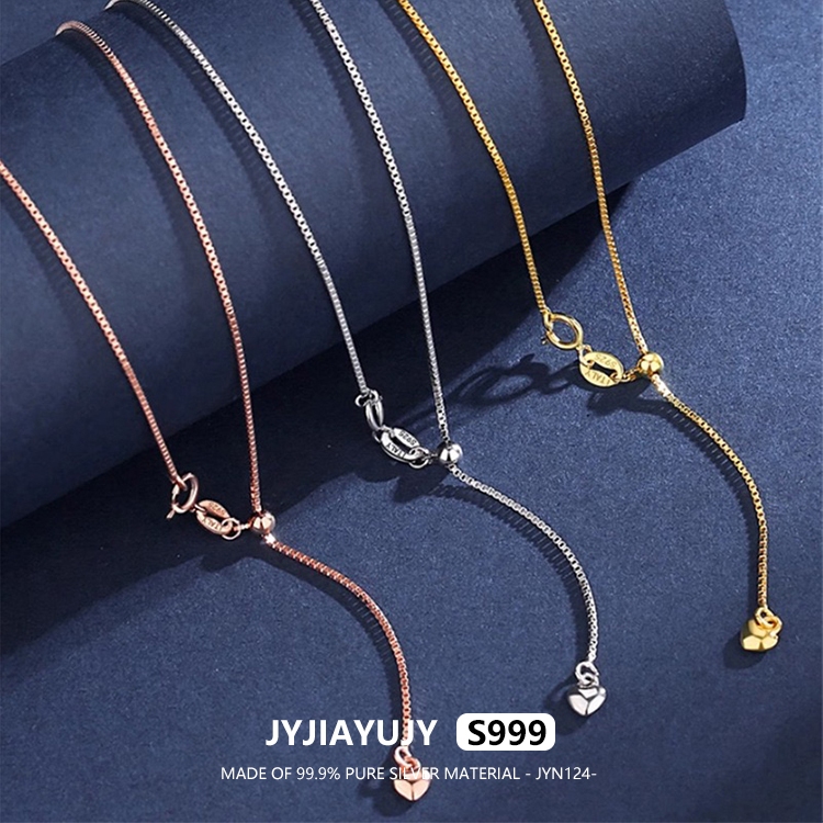 Jyjiayujy 100% ทั้งเดิมเงินสเตอร์ลิง S925 50 ซม.สร้อยคอปรับกล่องโซ่ Cross Chain ในสต็อกคุณภาพสูง ...