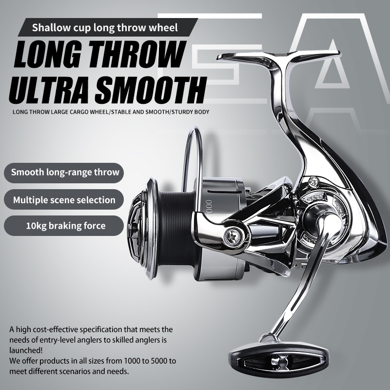 Bearking Shallow Spool Reel EA 1000-5000 10kg ลากสูงสุด 7 + 1BB 5.5:1 ...