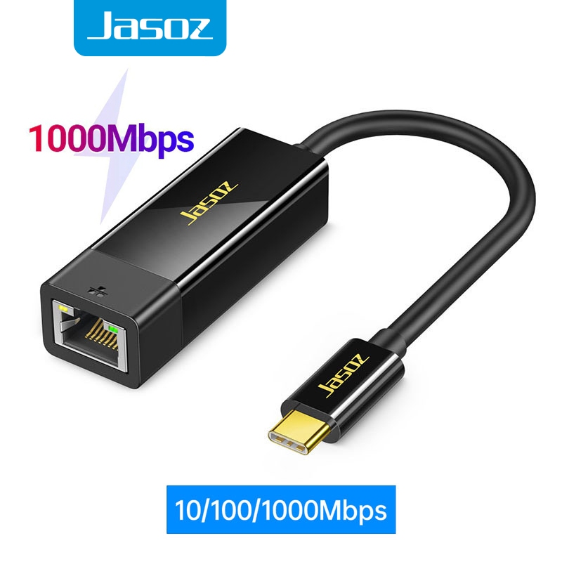 Jasoz USB 3.0 USB C Type C To Ethernet RJ45 Lan Gigabit Adapter 100 ...