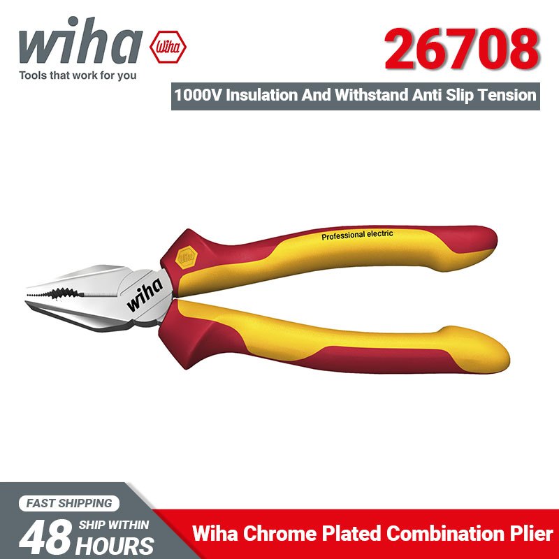 Wiha 26708 คีมรวมช่างไฟฟ้าหุ้มฉนวนเครื่องมือ 1000V พร้อมข้อต่อไดนามิก ...