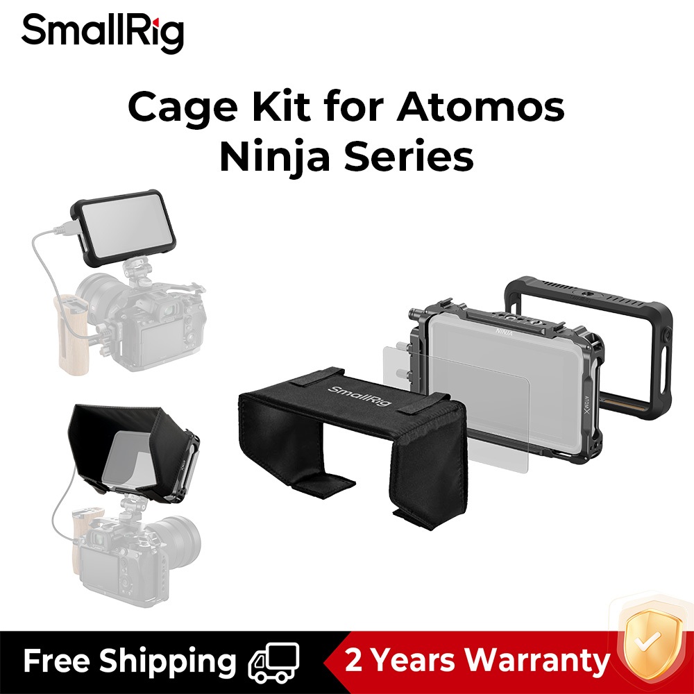 SmallRig Camera Cage Kit with Lens Hood Sunhood for Atomos Ninja V ...