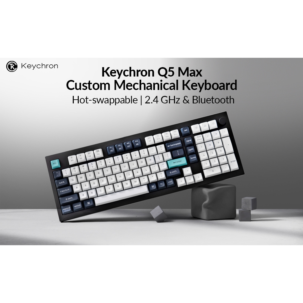 Keychron Q5 Max คีย์บอร์ดไร้สายแบบกําหนดเอง, 2.4 GHz Bluetooth QMK ...