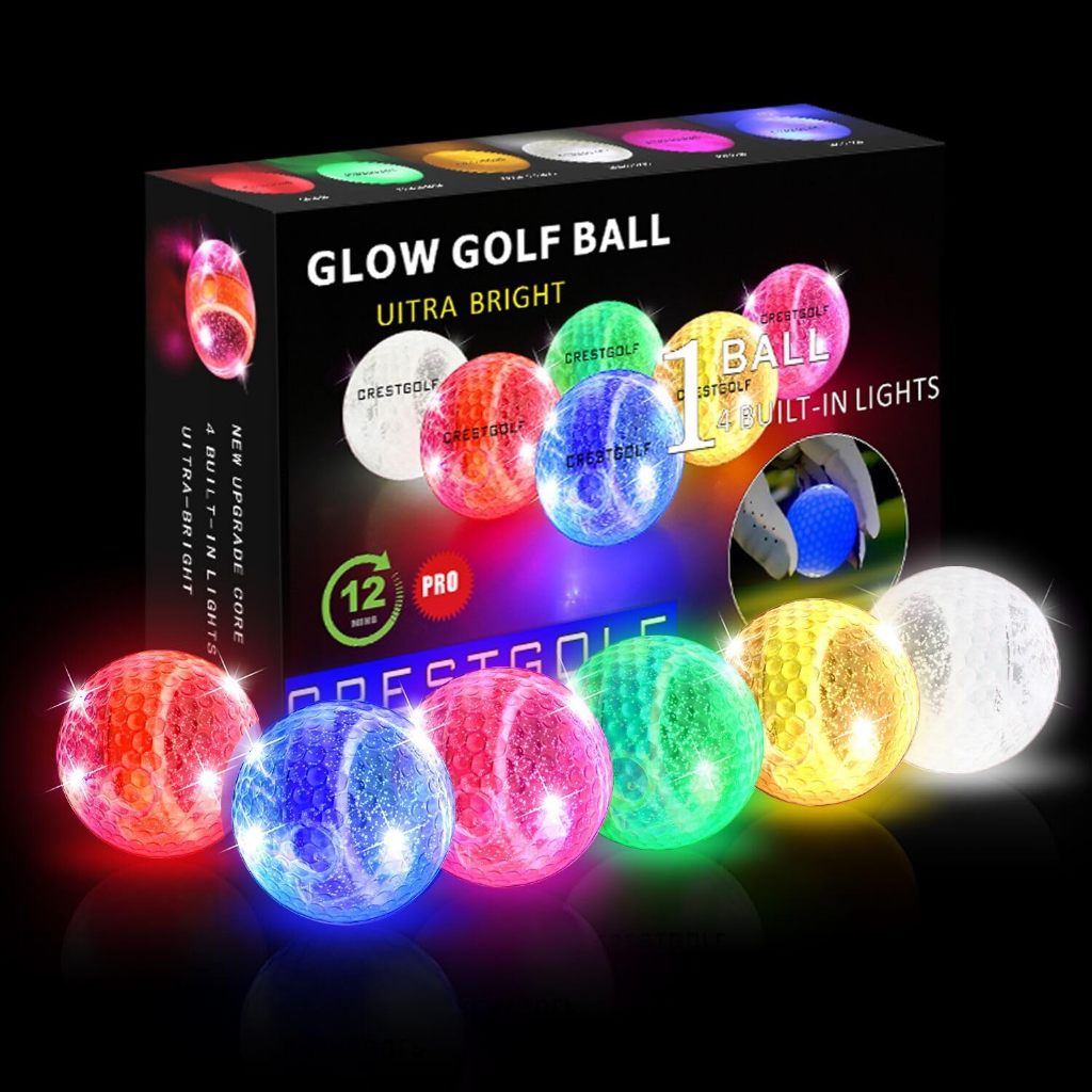 Crestgolf LED Golf Balls Colourful Light Up Golf Balls, Night Glow ...