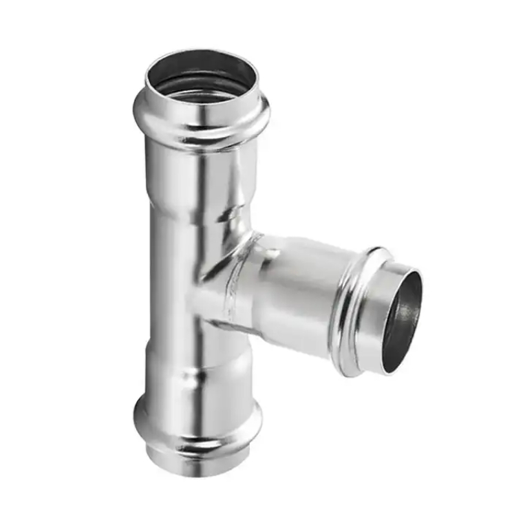 304 DN40 ถึง DN50 Pressfitting V-Contour Tee สแตนเลส Tee Equal Tee ...