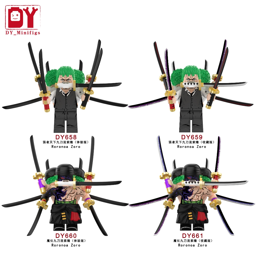 Kyutoryu บล็อกตัวต่อ Zoro ตัวเลขของเล่น Roronoa Zoro Minifigures ...