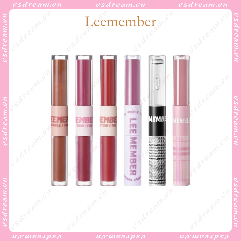 Leemember ลิปกลอสสองหัว Sober Hazy Matte Lip Mud ลิปกลอสให้ความชุ่มชื้น | Shopee Thailand