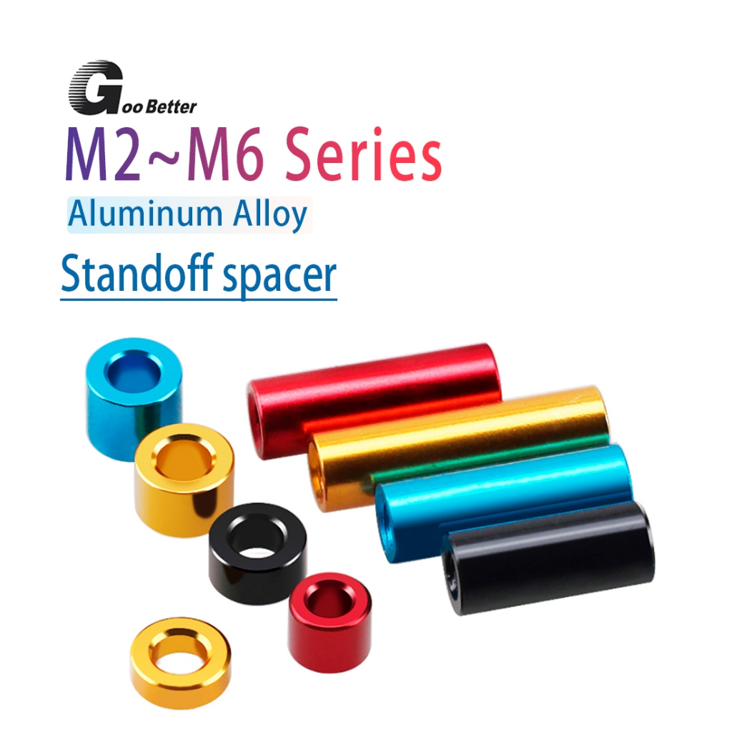 M2 M3 M4 M5 M6 สี Off Collar Spacer Bush อลูมิเนียมแบนเครื่องซักผ้า ...