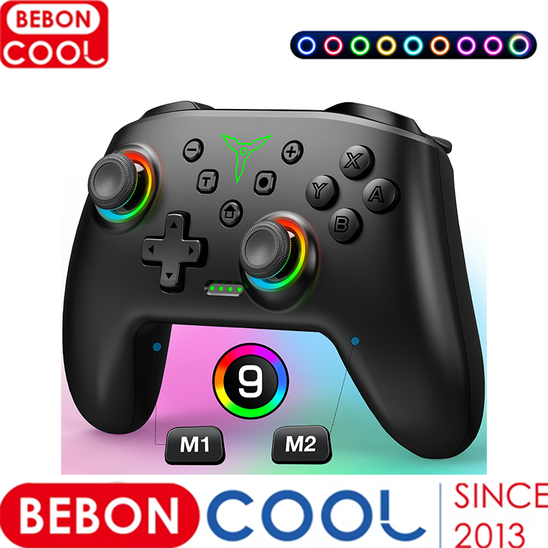 Beboncool คอนโทรลเลอร์ Pro ไร้สายพร้อมจอยสติ๊กการสั่นสะเทือนคู่สําหรับสวิตช์ OLED/Lite Switch ...