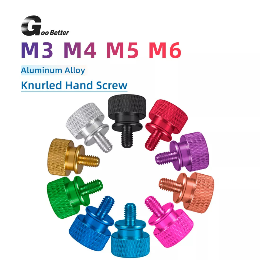 1 ชิ้น PC คอมพิวเตอร์อลูมิเนียม Hand Grip Knob Bolts M4 Knurled Thumb ...