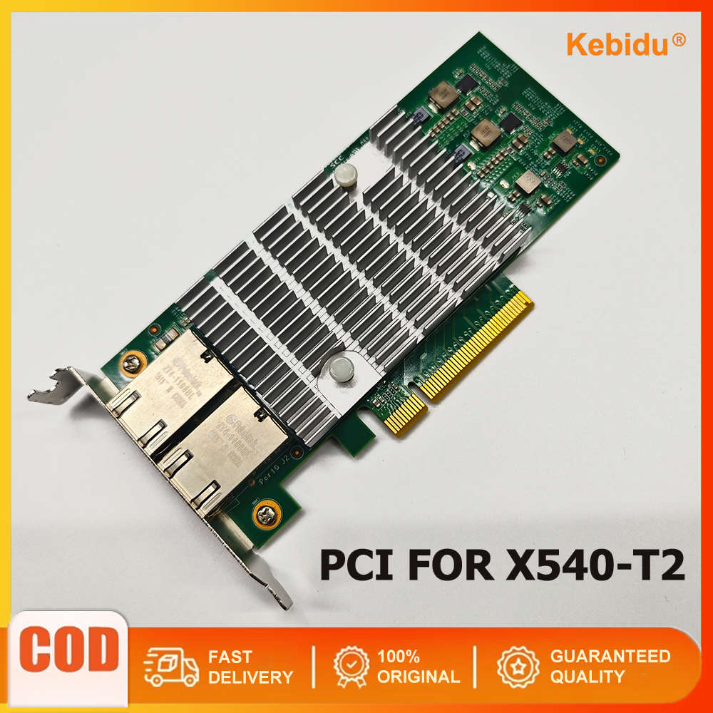 การ์ดอีเธอร์เน็ต 10G พอร์ตคู่ 10G X540-T2 เข้ากันได้กับอะแดปเตอร์ขยายเครือข่าย PCIE-X8 | Shopee ...