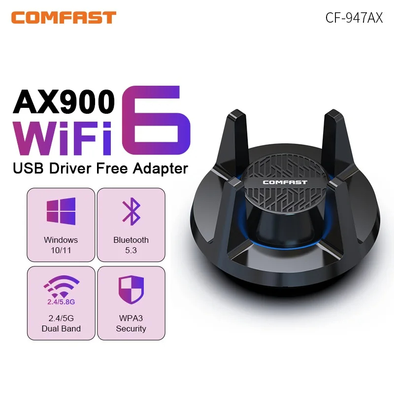 Comfast WiFi 6 อะแดปเตอร์ USB 2.4G 5GHz AX900 BT5.3 Dongle ตัวรับสัญญาณ ...