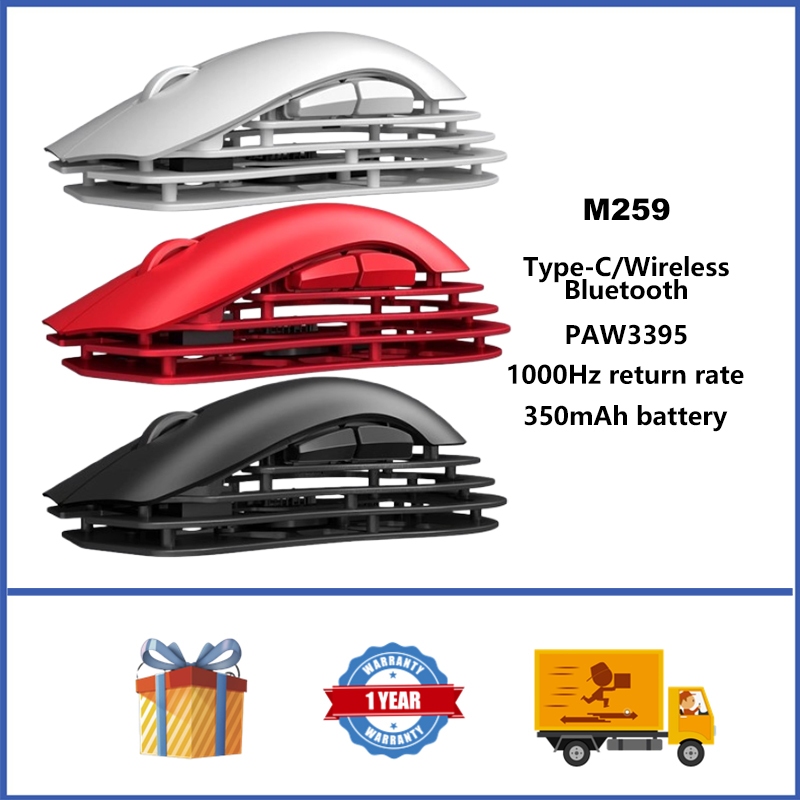 Ajazz M259 แมกนีเซียมอลูมิเนียมเมาส์ไร้สาย PAW3375 1K น้ําหนักเบาสาม ...