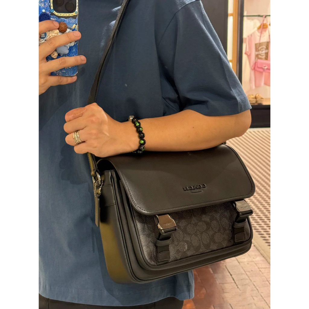 ของแท้ 100% COACH Mens Bag Racer Messenger Bag Messenger Bag Mens Flap ...