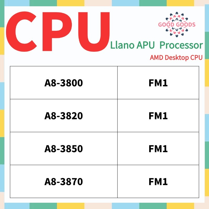 A8-3800 A8-3820 A8-3850 A8-3870 AMD Llano APU โปรเซสเซอร์เดสก์ท็อป CPU ...