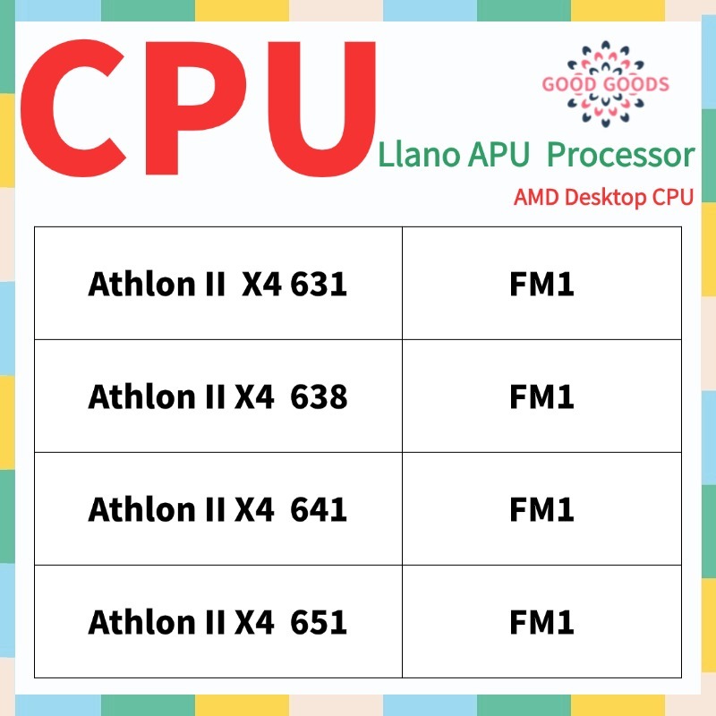 X4 631 X4 638 X4 641 X4 651 AMD Llano APU โปรเซสเซอร์เดสก์ท็อป CPU ซ็อก ...