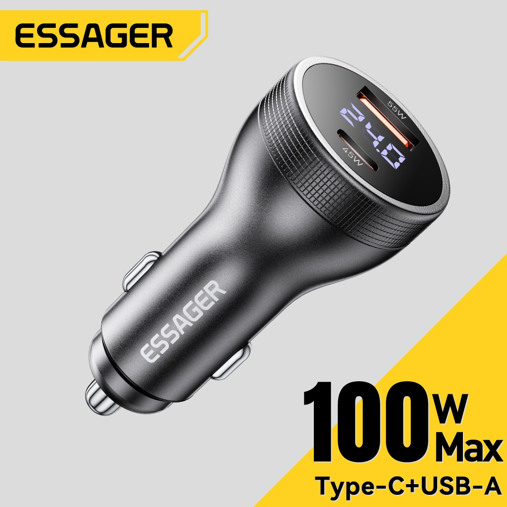 Essager Fast Charging Car Charger 73W Dual USB A & 100W Type-C +USB A ...