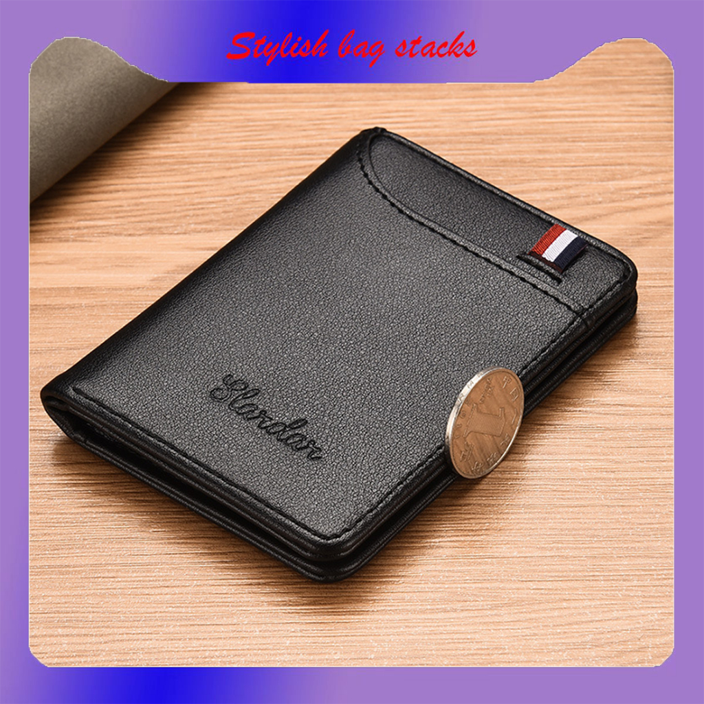 Men Ultra-Thin Wallet Men Vertical Small Wallet Drivers License Youth ...