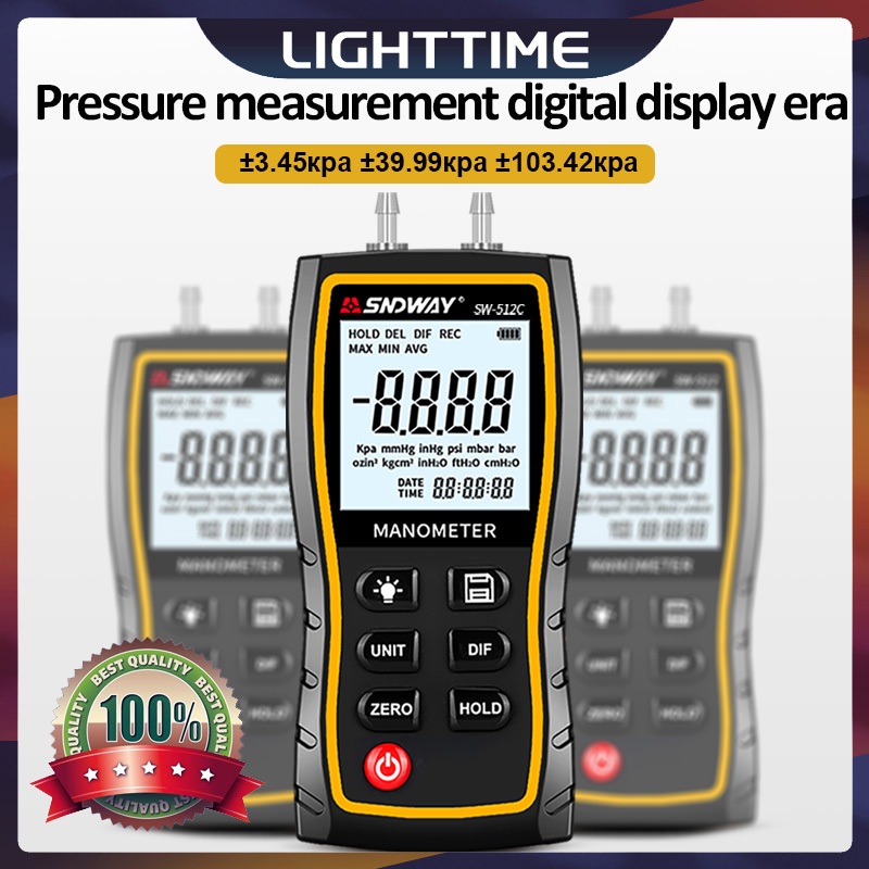 Sw-512 Digital Manometer Air Pressure Gauge Professional Pressure Differential Detector ±103.42 ...