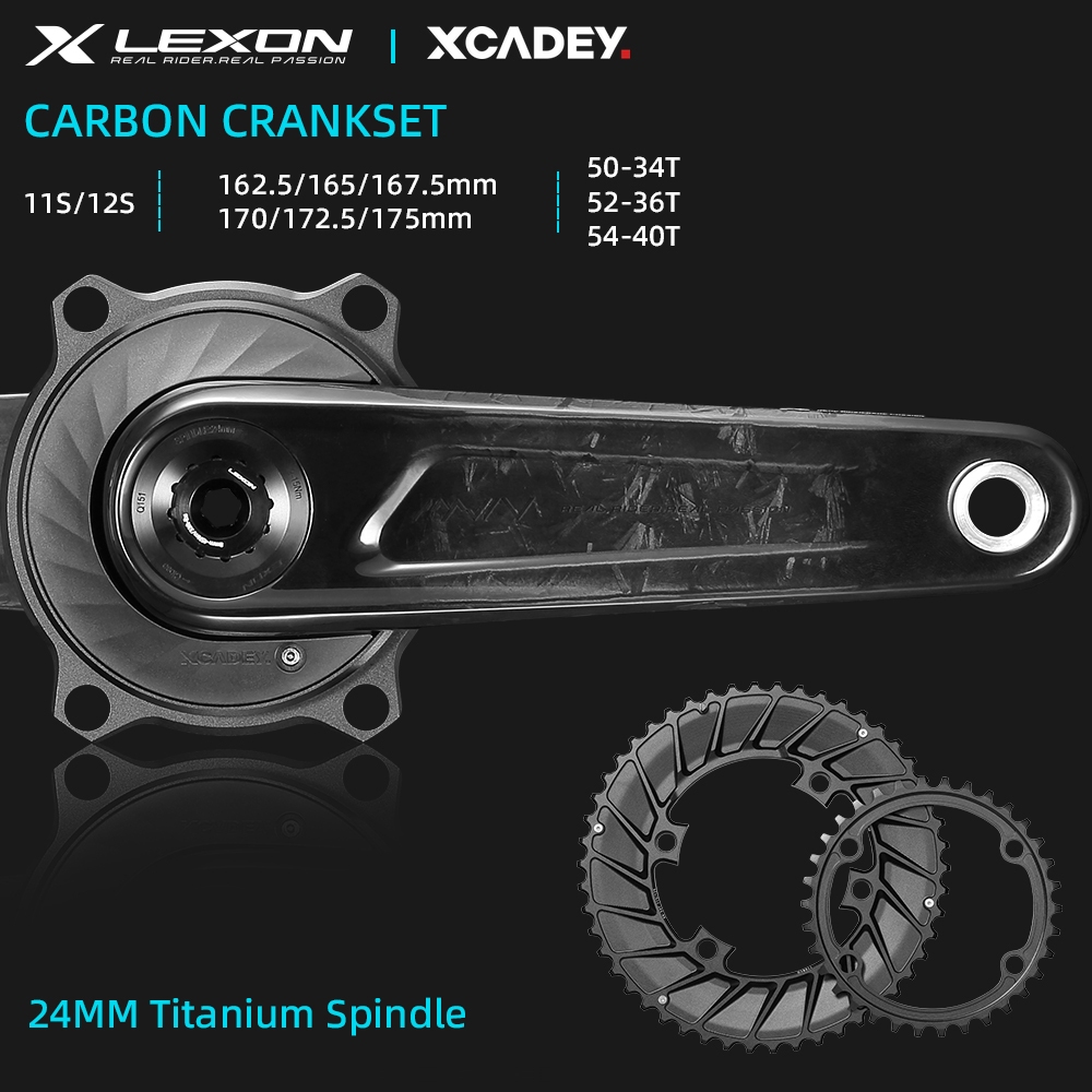 Lexon Road Full Carbon Cranksets Superlight จักรยาน Cranks 411g 24mm ...