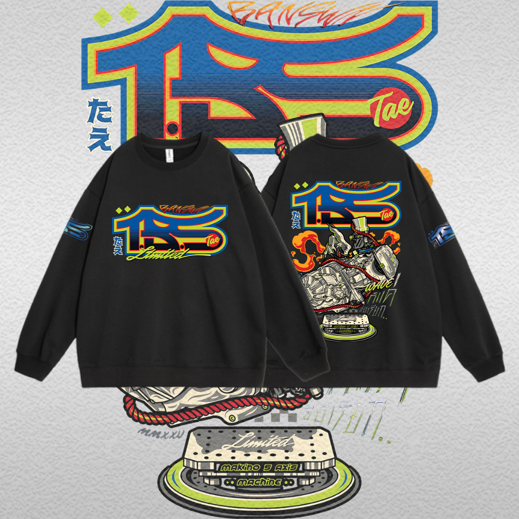 TBSนะครับ เต้บ้านสวนเสื้อแขนยาวคอกลม ดำ/ขาว เสื้อสเวตเตอร์แขนยาว Unisex ...