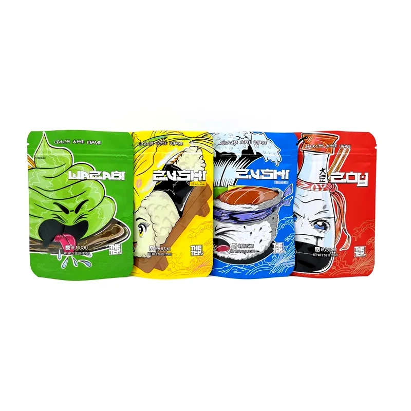3.5g ZUSHI รูปร่าง Mylar กระเป๋าซิปแพคเกจกลิ่น Proof Stand Up กระเป๋า ...