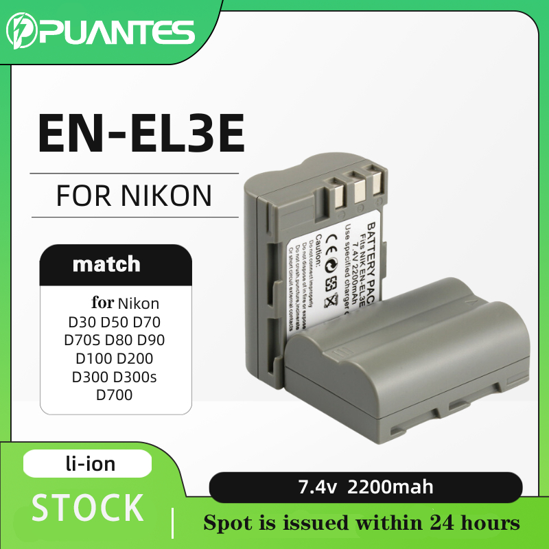 En-el3e แบตเตอรี่กล้องสําหรับ Nikon D30, D50, D70, D70, D80, D90, D100, D200, D300, D300S, D700 ...