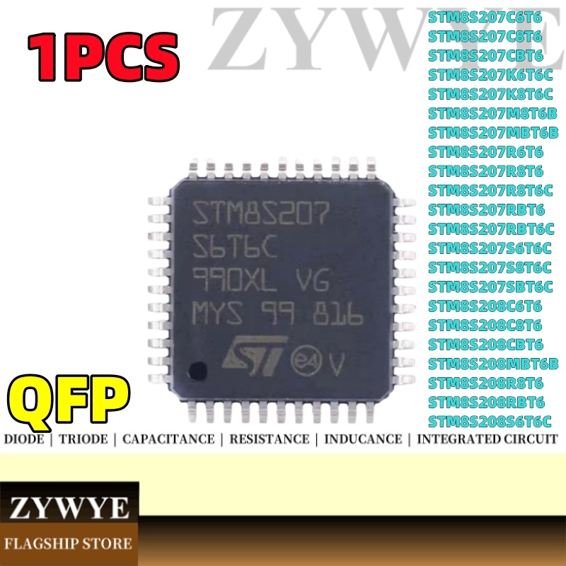 1pcs ยี่ห้อใหม่ Original STM8S207C8T6 STM8S207C8T6 STM8S208C6T6 STM8S208C8T6 C6 C6T R6T แบบ ...