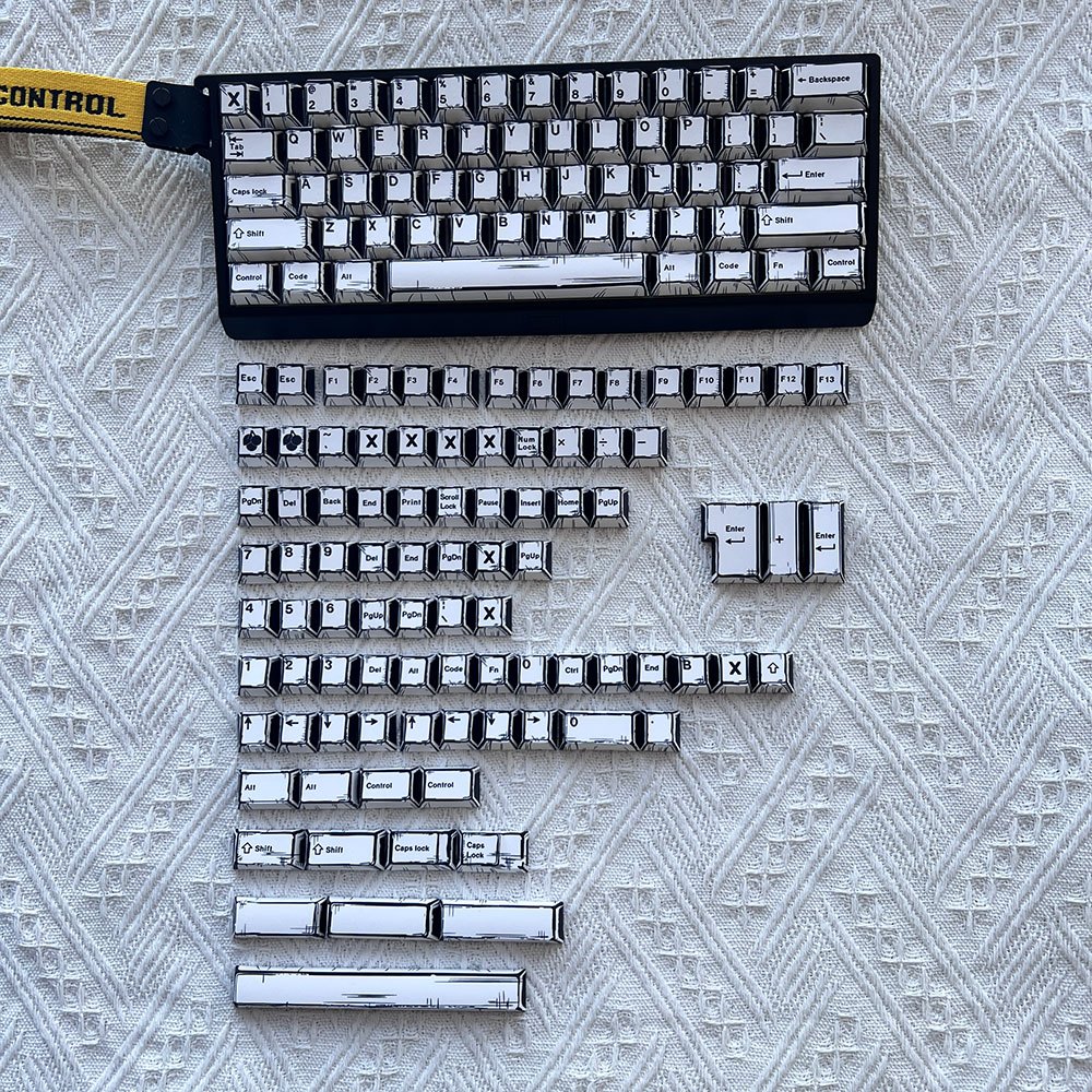 Comic style keycap PBT cherry profile 151keys Dye-sub keycaps | Shopee ...