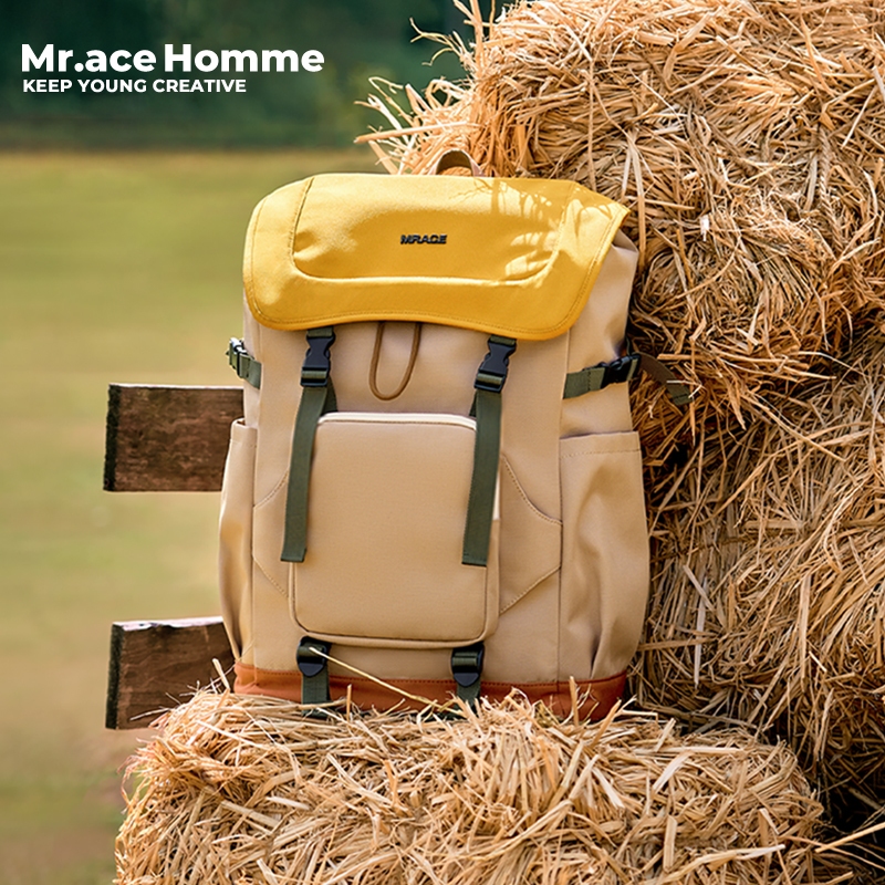Mr.ace Homme ความจุขนาดใหญ่กระเป๋าเป้สะพายหลังกันน้ำกลางแจ้งกระเป๋านักเรียนสำหรับผู้หญิง ...