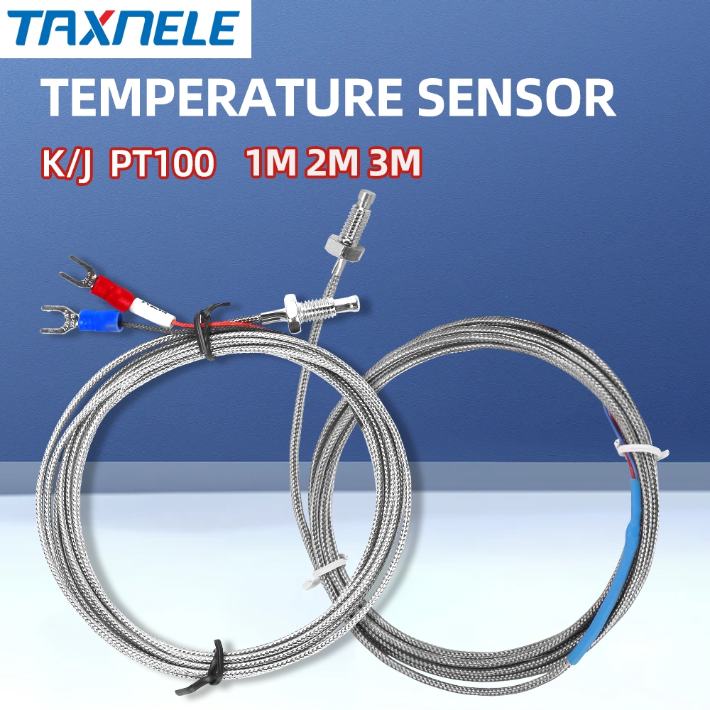 M6 สกรู KJ PT100 1M 2M 3M สาย RTD เทอร์โมคัปเปิลเตาอบอุณหภูมิเซนเซอร์อุณหภูมิอุณหภูมิอุณหภูมิ ...