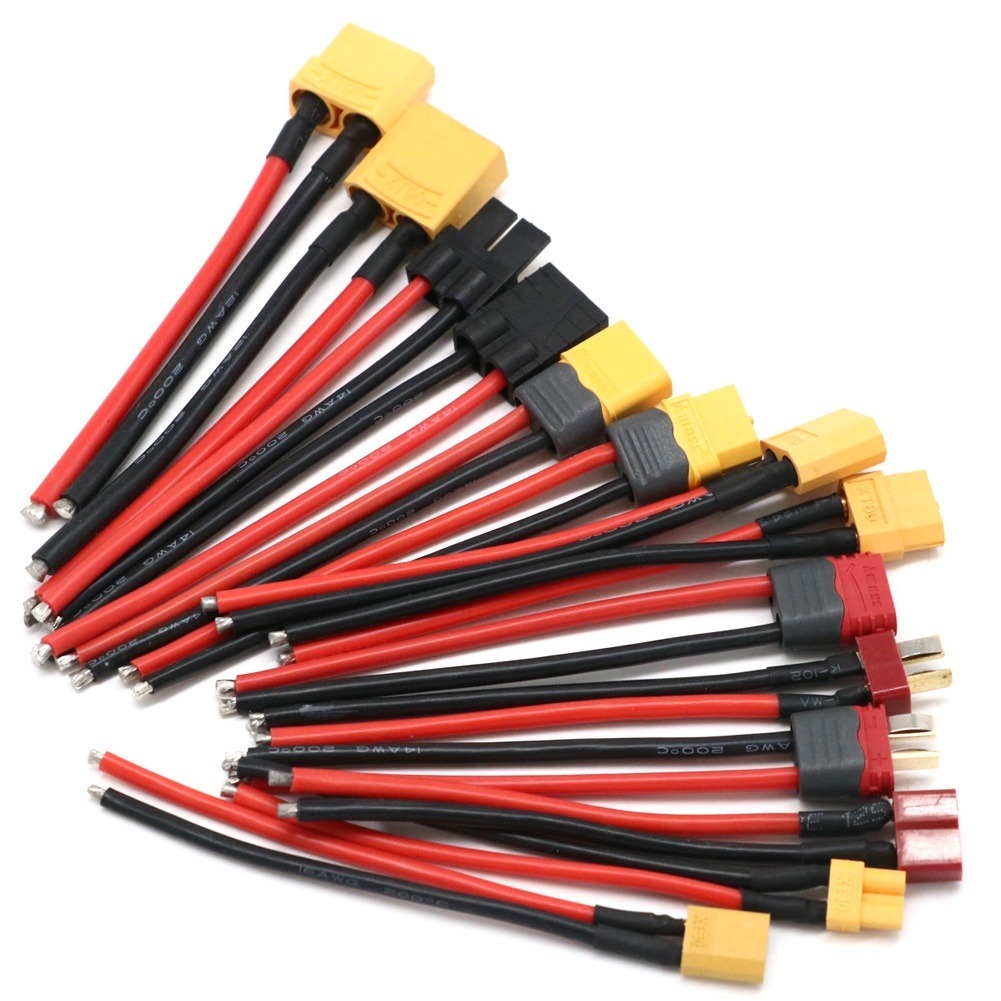 Xt60 XT30 T XT90 MPX TRX ปลั๊กเชื่อมต่อชาย/หญิงปลั๊ก 14 /12AWG สายซิลิโคน 100 มม.สําหรับสาย ...