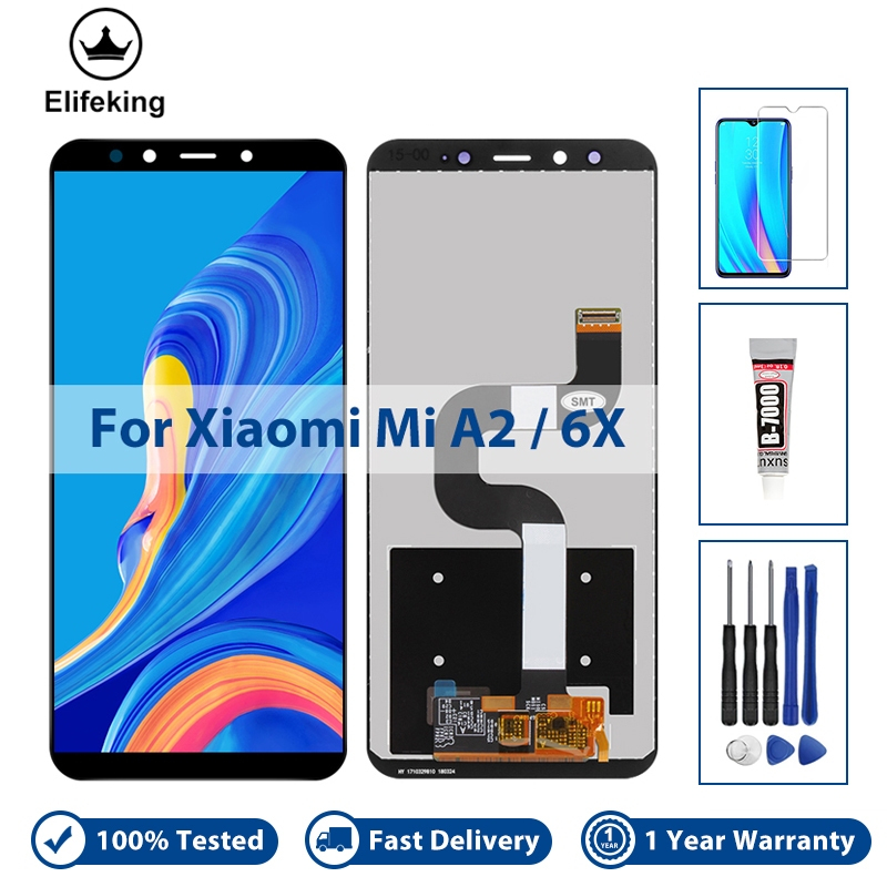 คุณภาพสูง LCD สําหรับ Xiaomi Mi A2 6X จอแสดงผลหน้าจอสัมผัส M1804D2SG จอแสดงผลเปลี่ยนเครื่องมือ ...