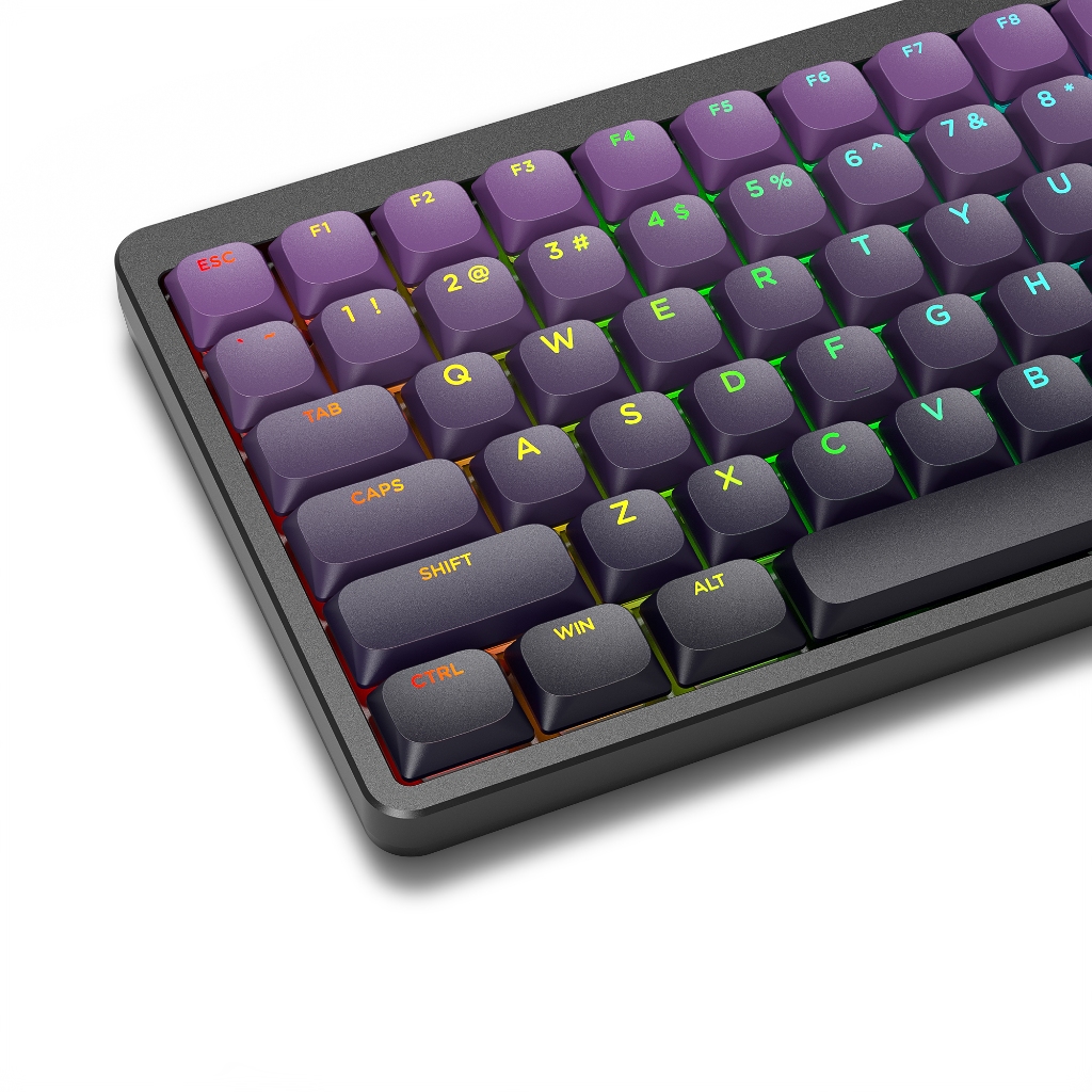 Ink Purple Low Profile Shine Through Keycaps 132 Keys Round Print ...