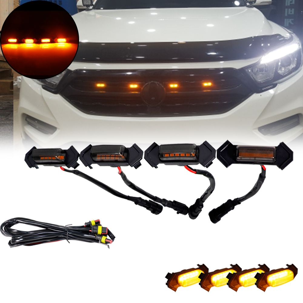 4 ชิ้น 6000 พันสีขาว/สีเหลืองอําพัน/สีแดง 12 โวลต์กระจังหน้าแสง,สําหรับ ...