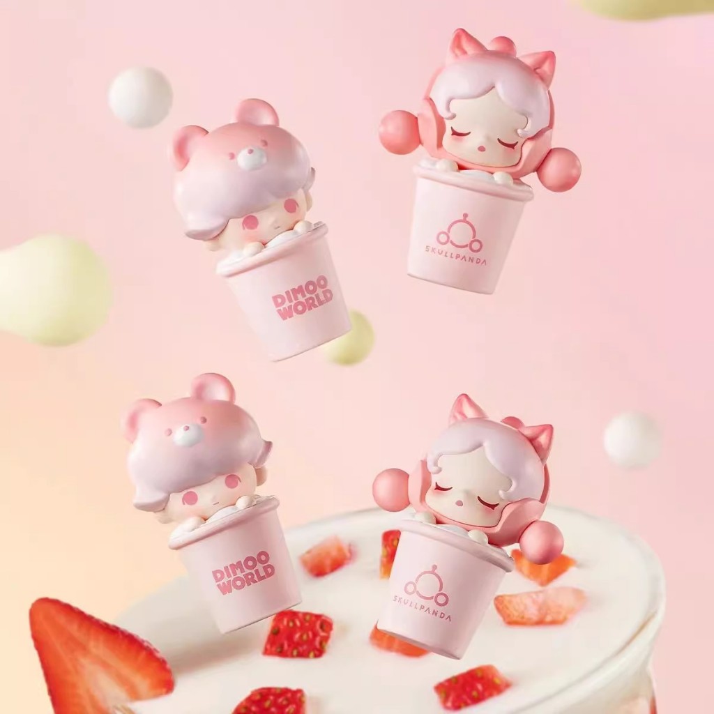 P POPMART Strawberry Milkshake Series Doll Cute Particles Single Piece ...