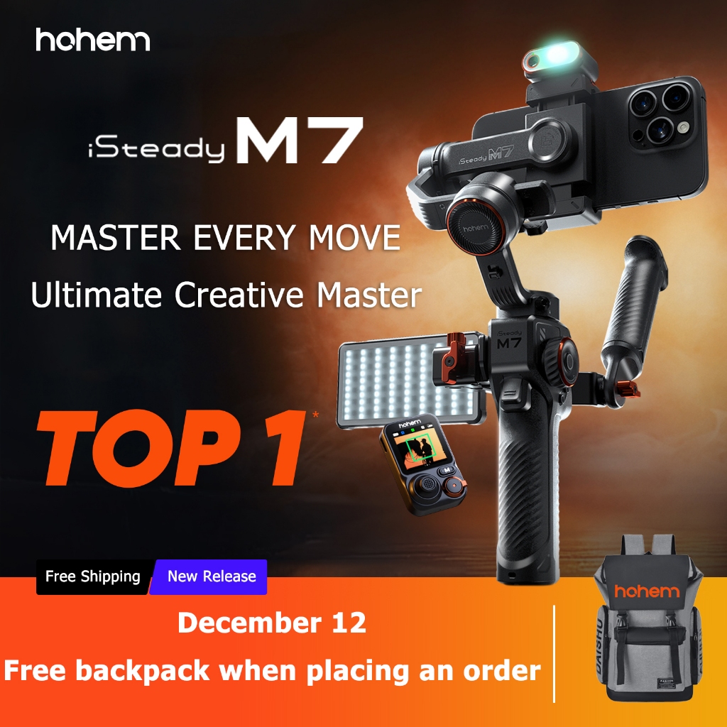 Hohem standy m7 โคลง Ai การติดตามใบหน้า ไม้กันสั่นโทรศัพท์มือถือ 3 แกน ไม้เซลฟี่ในตัว | Shopee ...