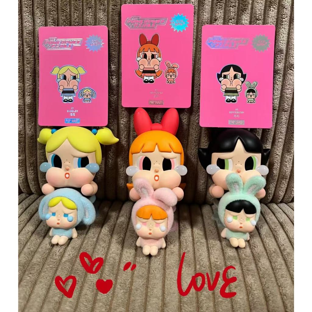 ต้นฉบับอย่างเป็นทางการ POPMART crybaby THE POWERPUFF GIRLS Figure limited edition 新品 I6SE ...