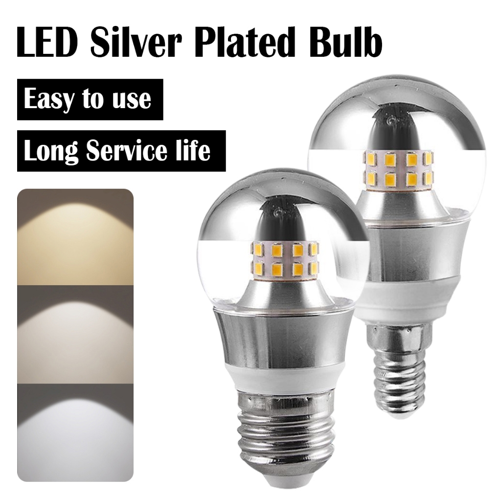 หลอดไฟกระจก LED E27 E14 ครึ่งเงิน Filament 5W 7W 9W หลอดไฟ LED 220V Warm เปลี่ยน 30W หลอดฮาโลเจน ...