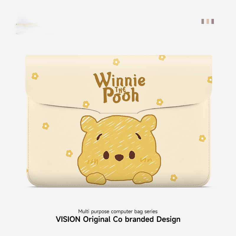 กระเป๋าแล็ปท็อป Winnie the Pooh น่ารัก 14 นิ้ว IPAD ถุงน้ำดีภายใน เหมาะ ...